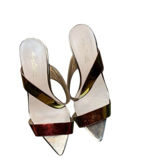 Amina Muaddi | Shoes | Ann Michelle Gold Heel Sandals Elegant Design ...